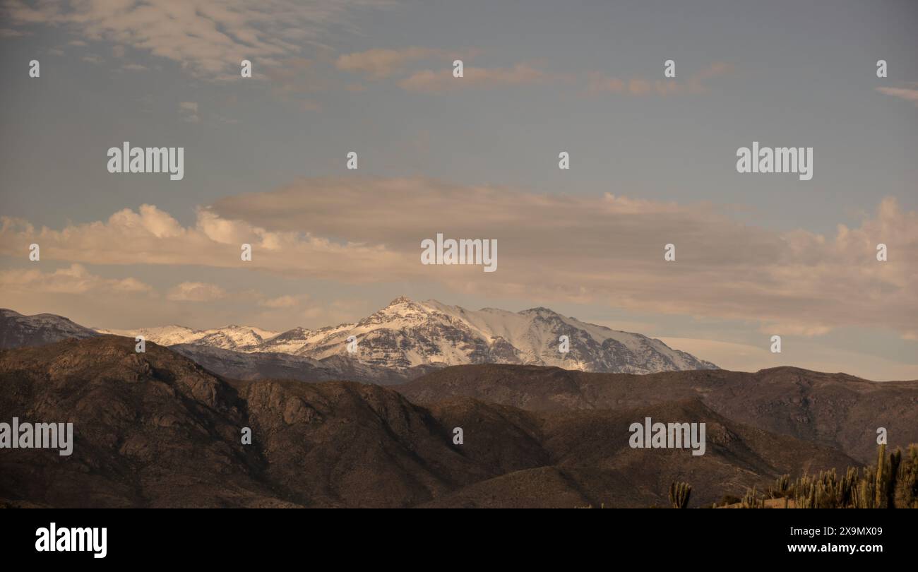 Mountain landscapes around the town of Monte Patria, north Chile Stock ...