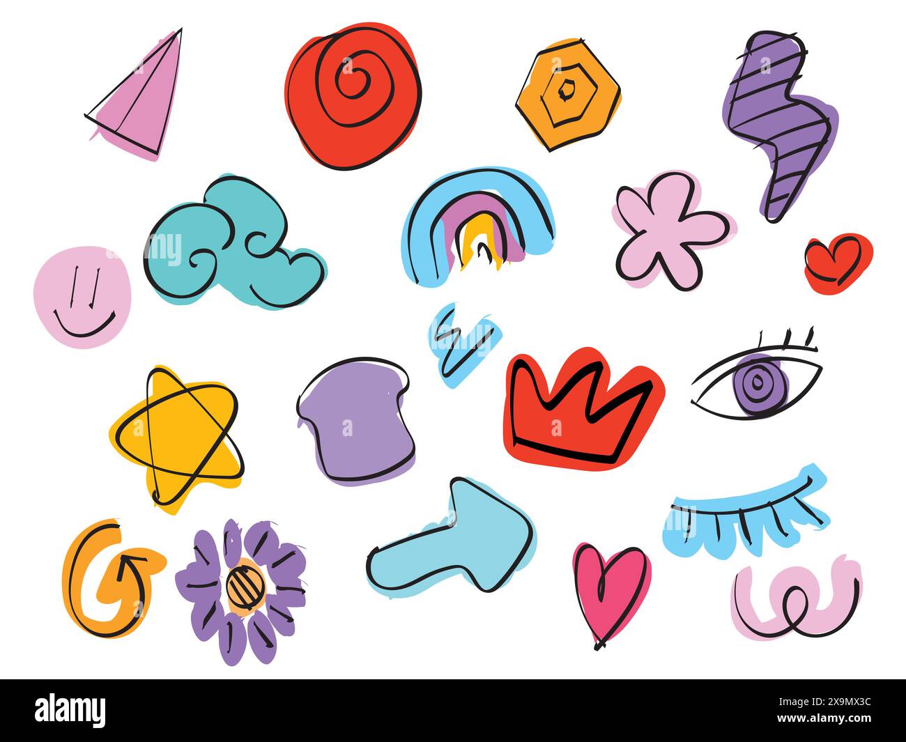 colorful gummy color of graphic decoration modern trendy collection ...