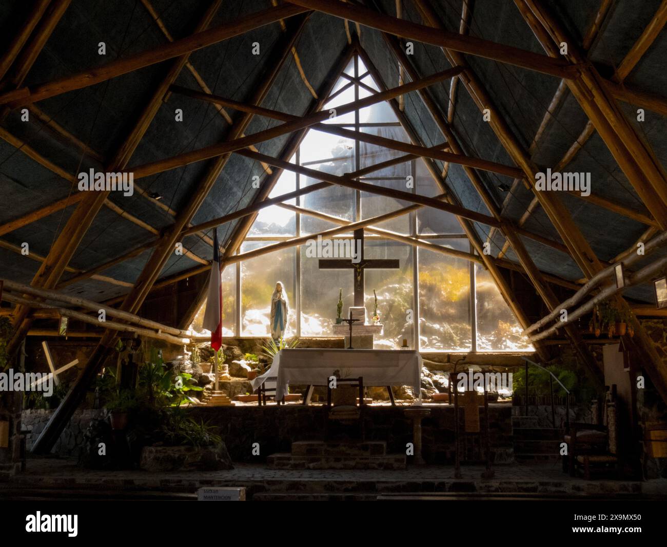 The catholic church at Pichidangui, in the litoral area of Coquimbo ...