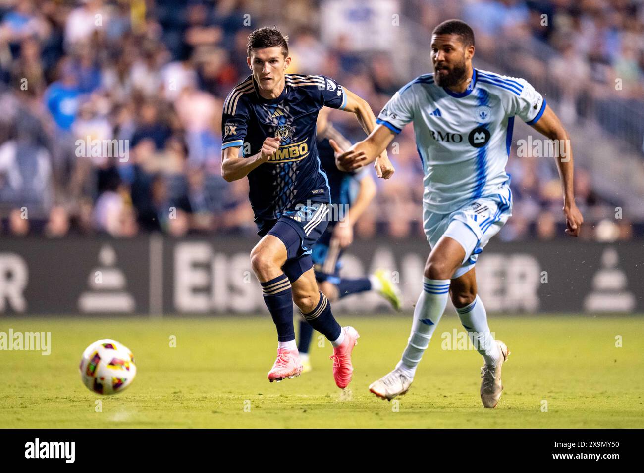 June 01, 2024: Philadelphia Union Forward Chris Donovan (25) and CF ...