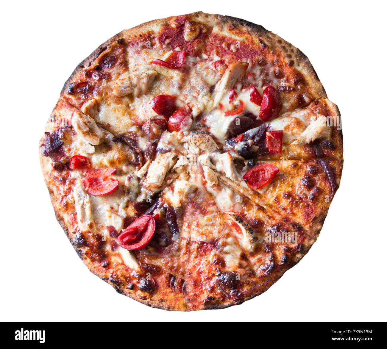 margherita pizza on a white background .Neapolitan pizza with spices ...