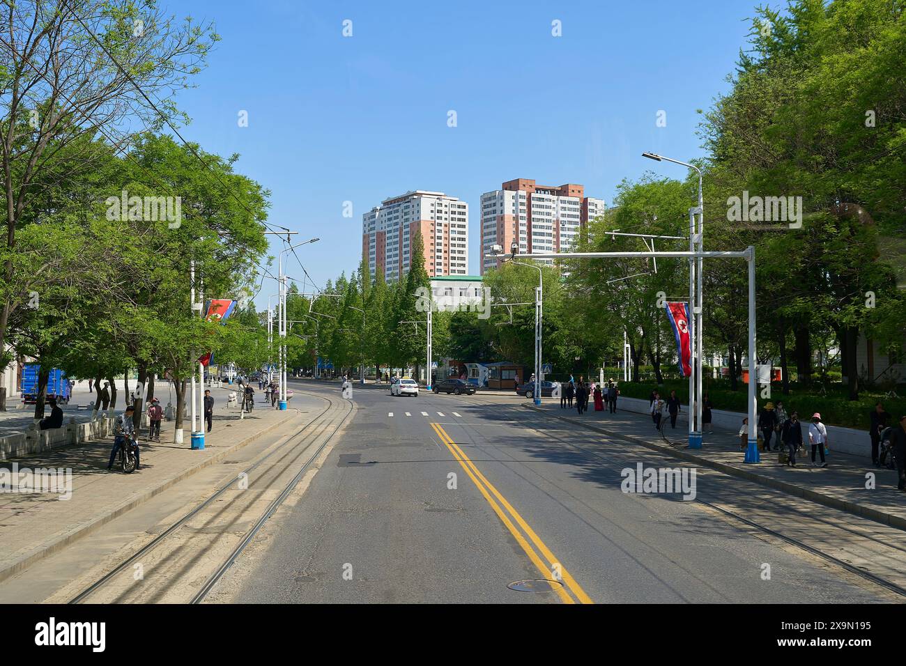 central highways of the city of Pyongyang Stock Photo - Alamy