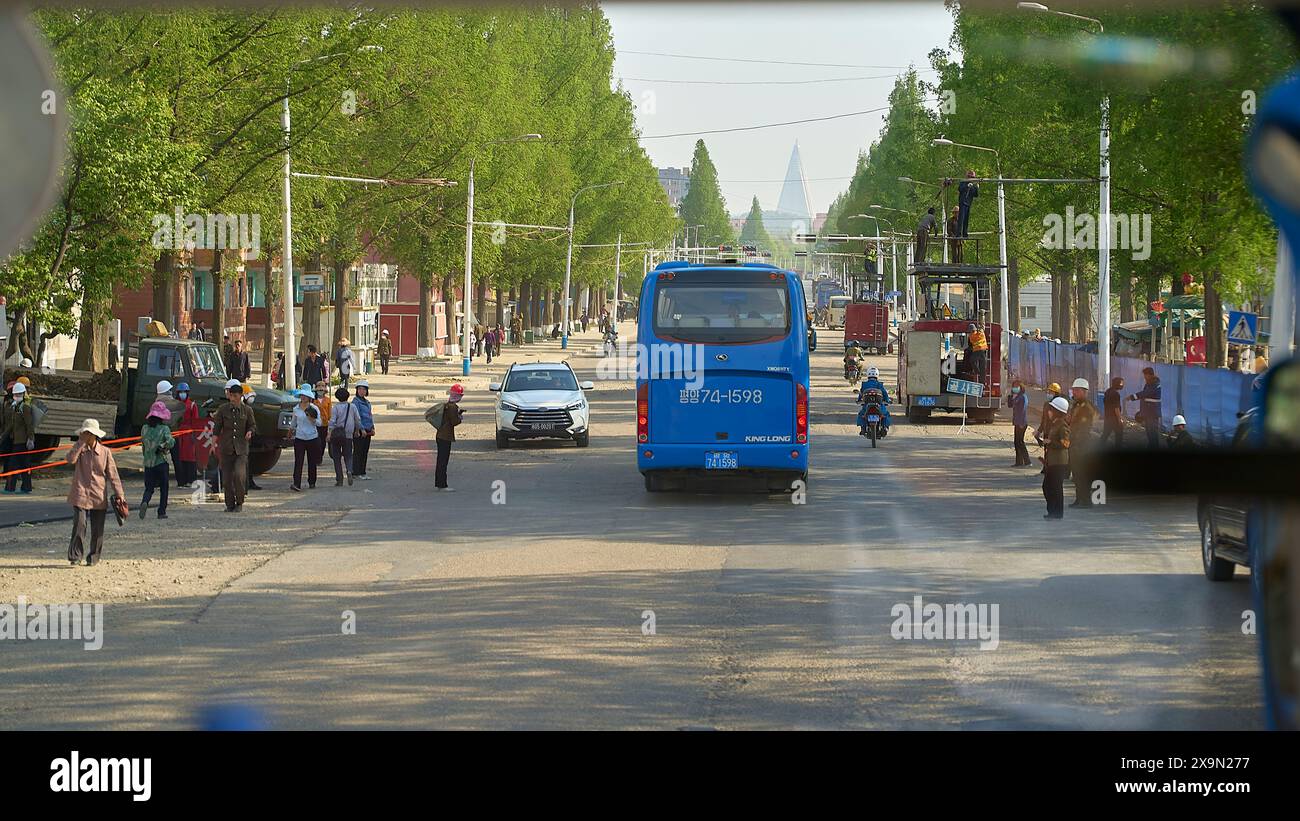 urban infrastructure, public and private transport, Pyongyang city ...