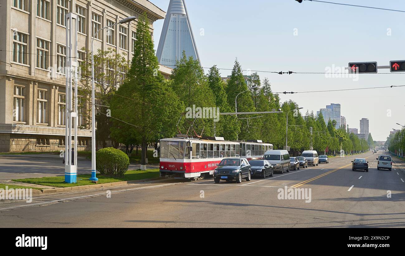 urban infrastructure, public and private transport, Pyongyang city ...