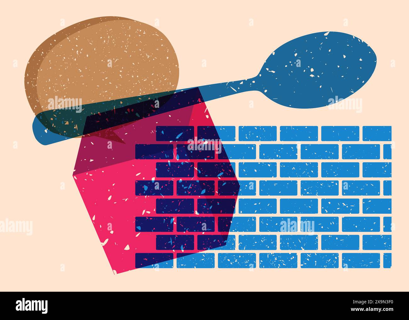 Risograph spoon speech bubble hi-res stock photography and images - Alamy