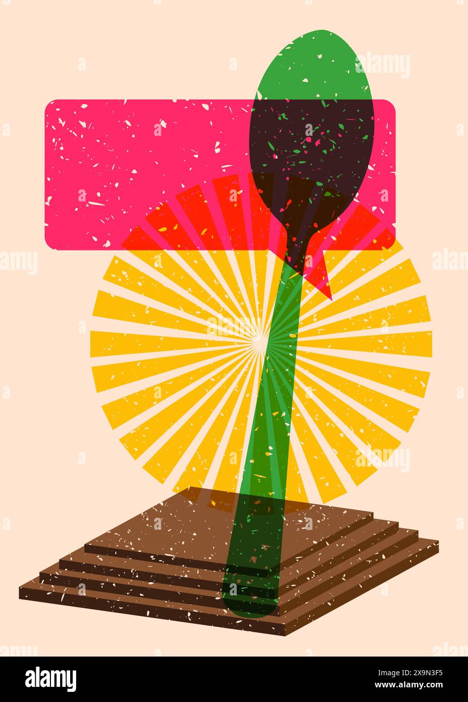 Risograph spoon speech bubble hi-res stock photography and images - Alamy