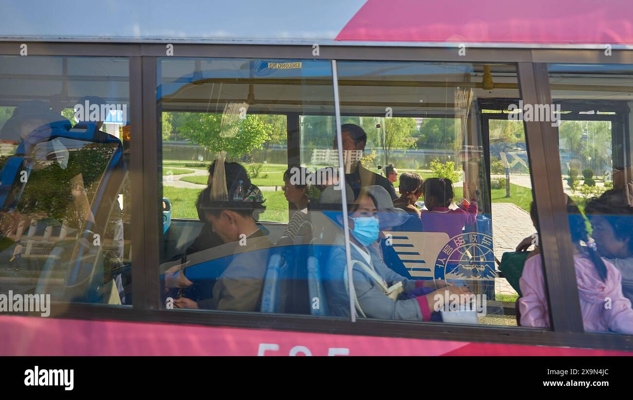 random passengers on Pyongyang public transport Stock Photo - Alamy