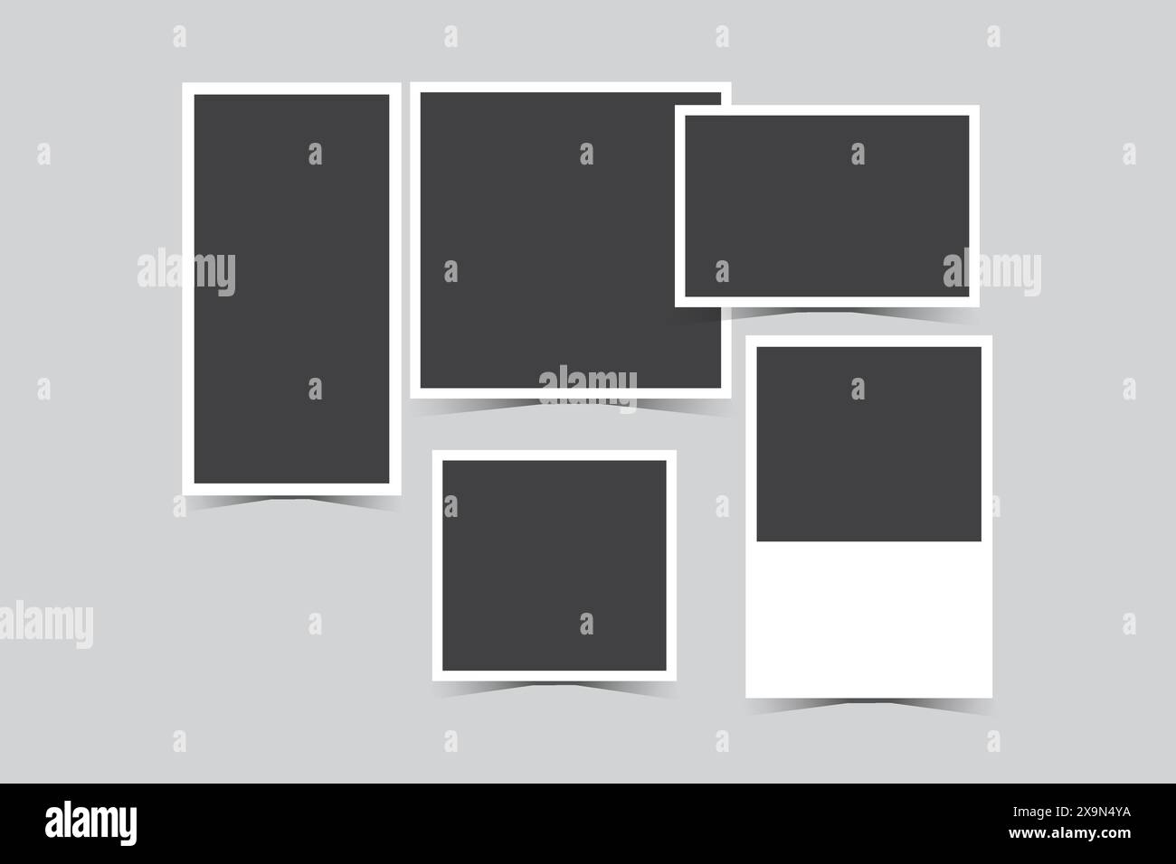 Black empty realistic Photo Frame Mockup on white background ...