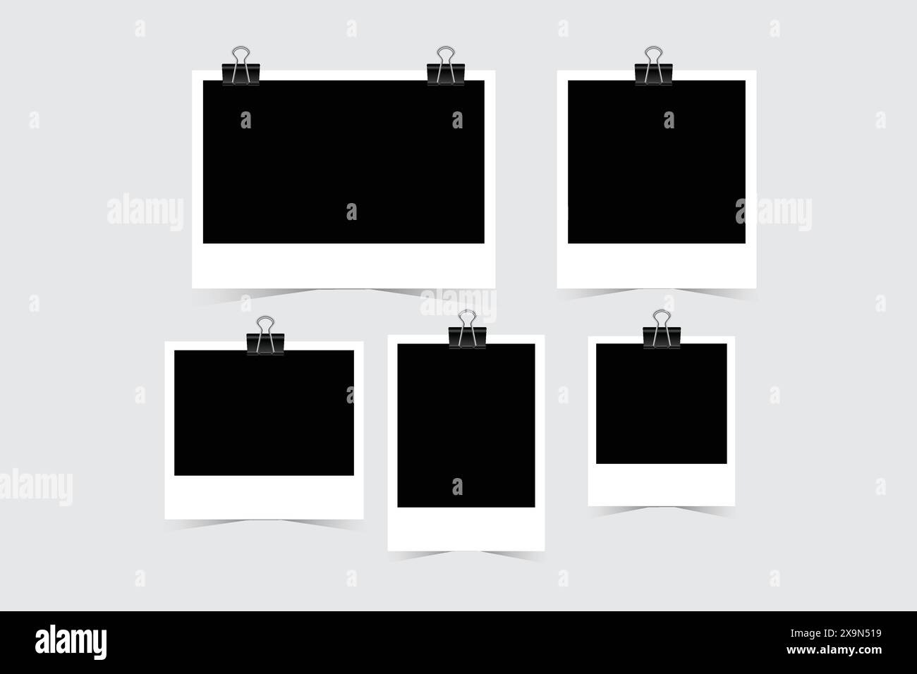 Black empty realistic Photo Frame Mockup on white background ...
