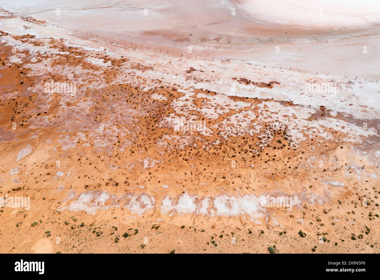 Abstract details on the shore of Salt Lake Bumbunga at Lochiel in the ...