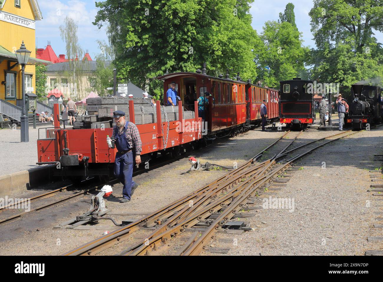 Mariefred, Sweden - June 1, 2024: Steam trains at the Mariefred station ...