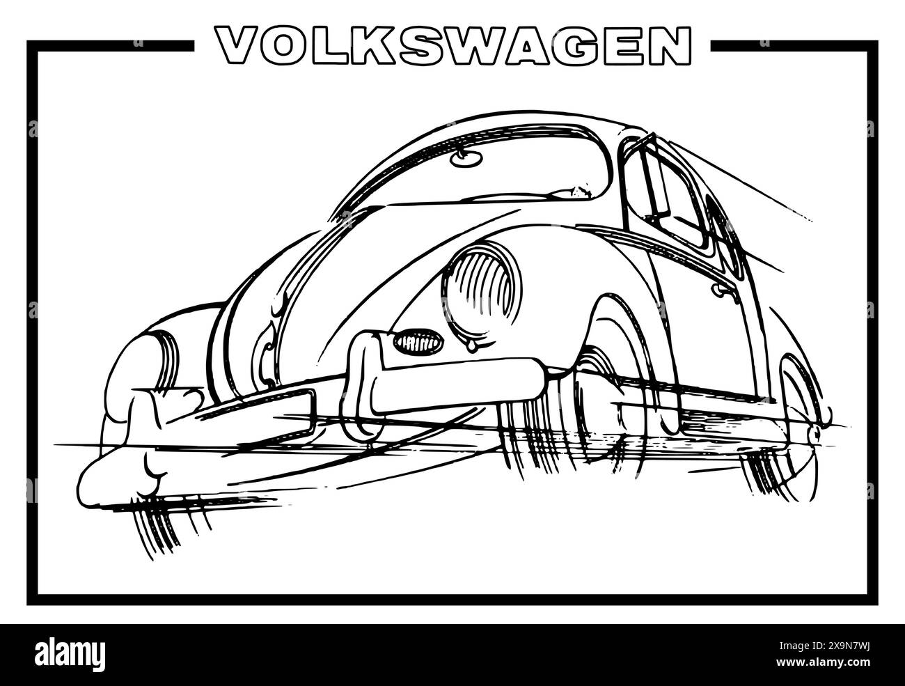 Volkswagen Beetle car coloring page Stock Vector Image & Art - Alamy