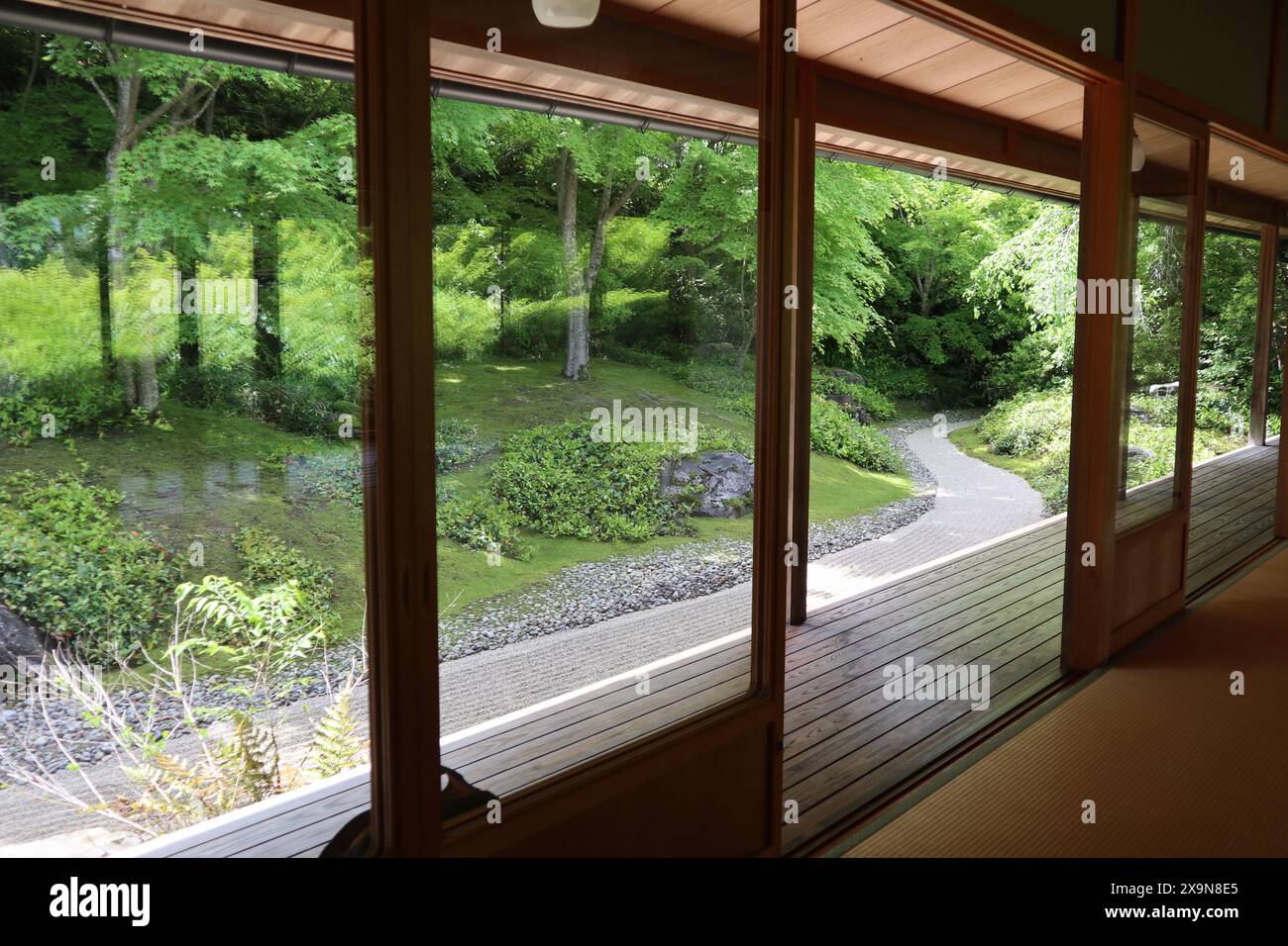 Fresh green in Okochi-sanso Japanese Garden, Kyoto, Japan Stock Photo ...