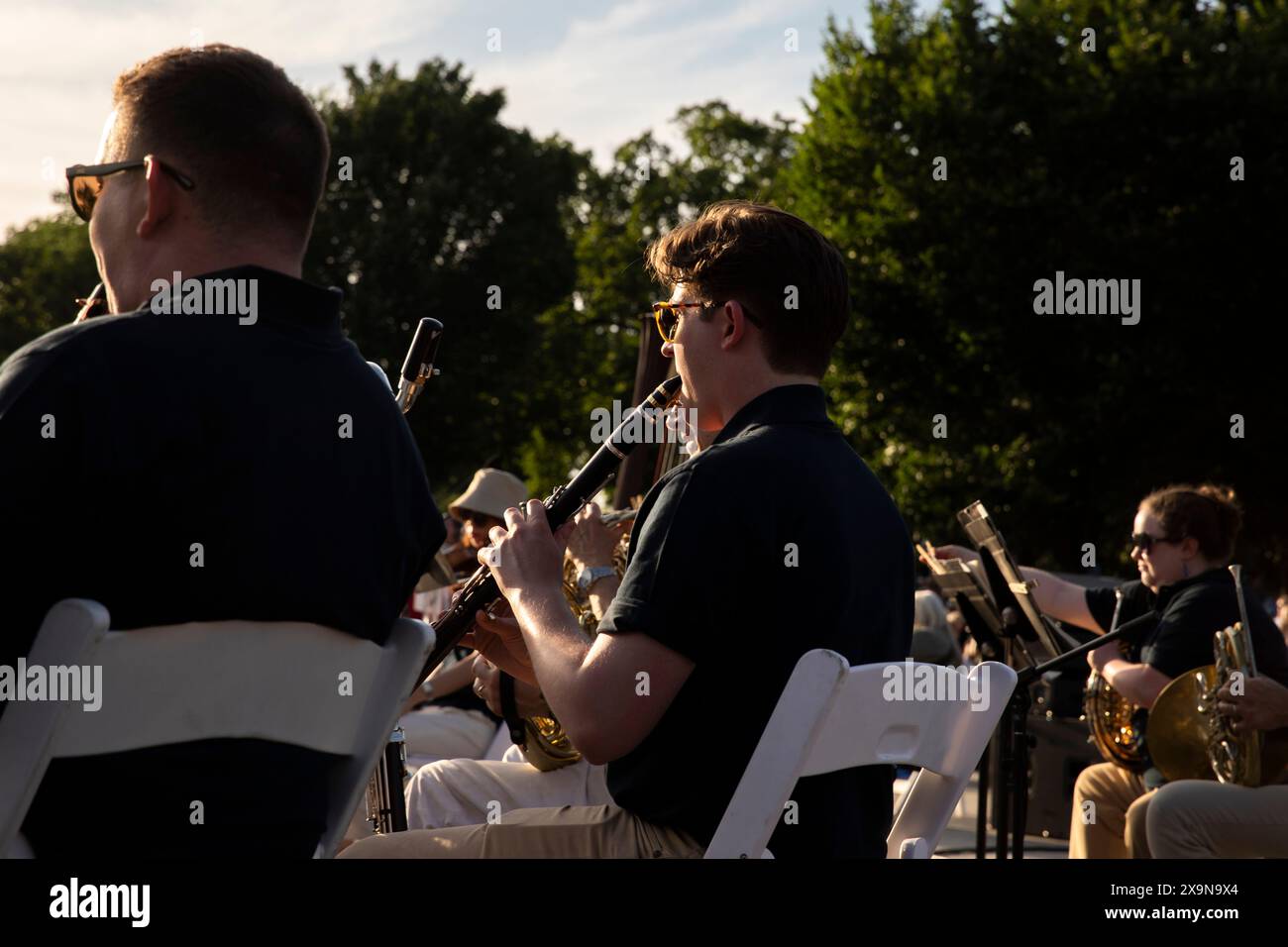 Washington DC, USA, 1st June 2024: Two man are playing instrumental in ...