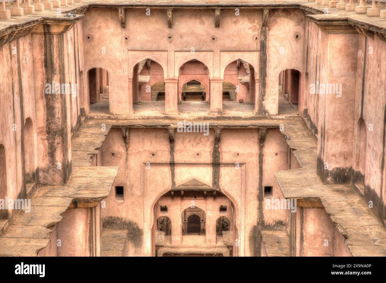 bawdi deep water step well Stock Photo - Alamy