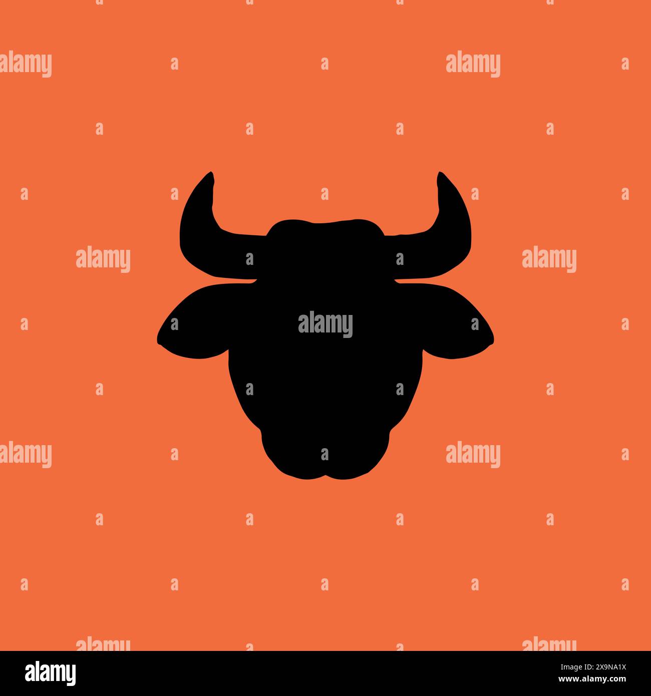 Cow Head From Front. Iconic Style. Vector Stock Vector Image & Art - Alamy