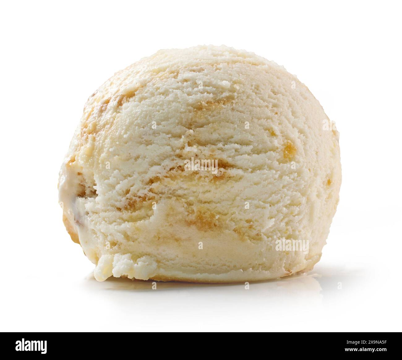 maple syrup and walnut ice cream scoop isolated on white background ...