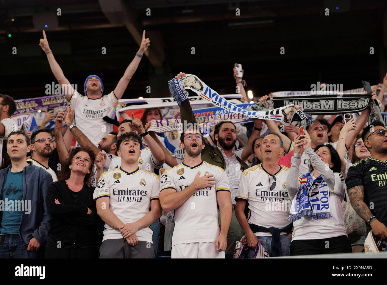 MADRID, SPAIN - JUNE 1: Real Madrid fans attend the Santiago Bernabeu ...