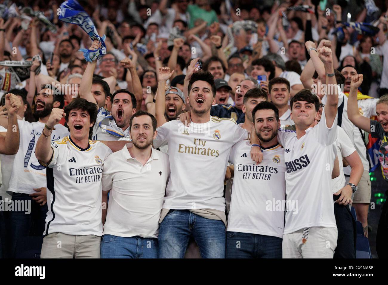 MADRID, SPAIN - JUNE 1: Real Madrid fans attend the Santiago Bernabeu ...