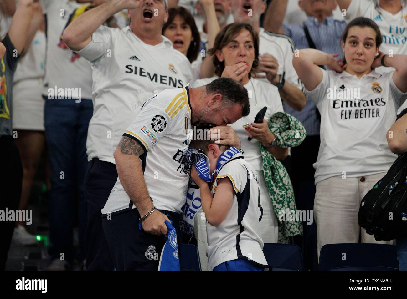 MADRID, SPAIN - JUNE 1: Real Madrid fans attend the Santiago Bernabeu ...