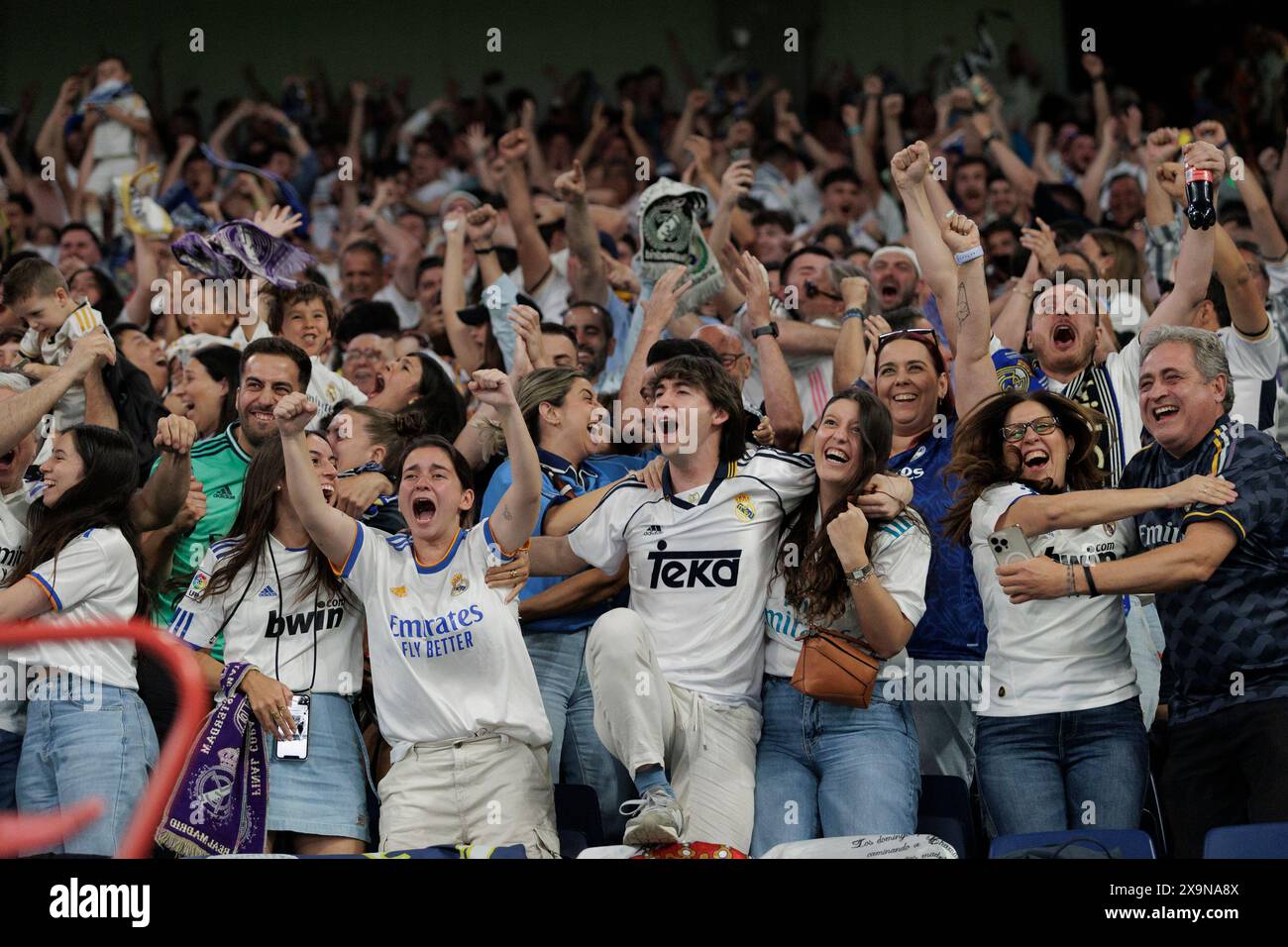 MADRID, SPAIN - JUNE 1: Real Madrid fans attend the Santiago Bernabeu ...