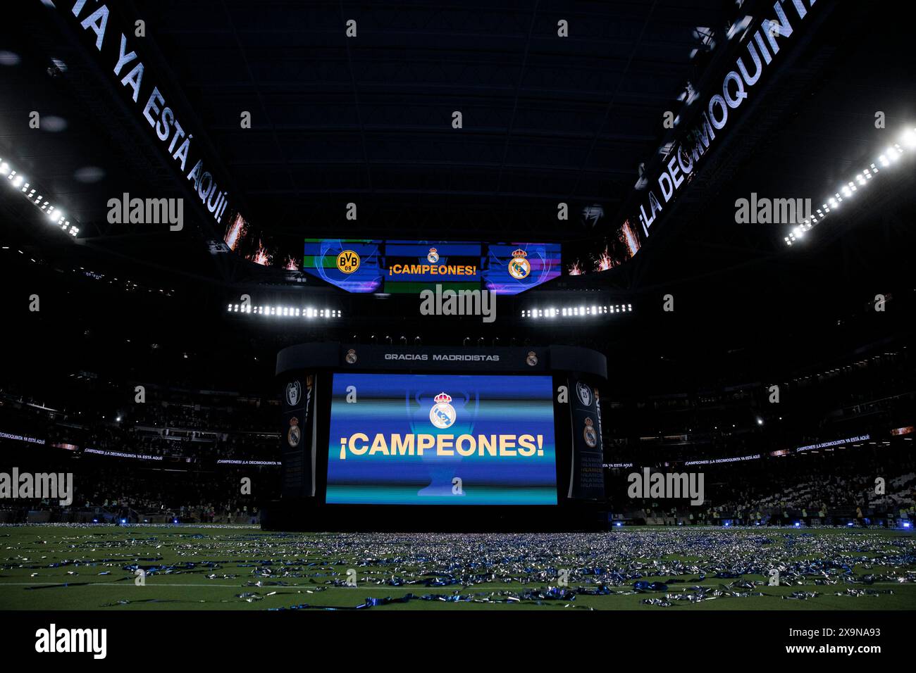 MADRID, SPAIN - JUNE 1: Real Madrid fans attend the Santiago Bernabeu ...