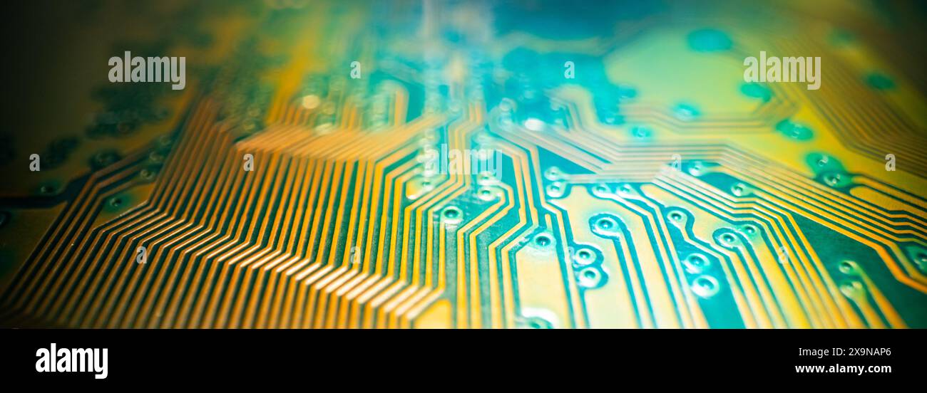 Circuit board. Technological electronic plate with roads and other ...