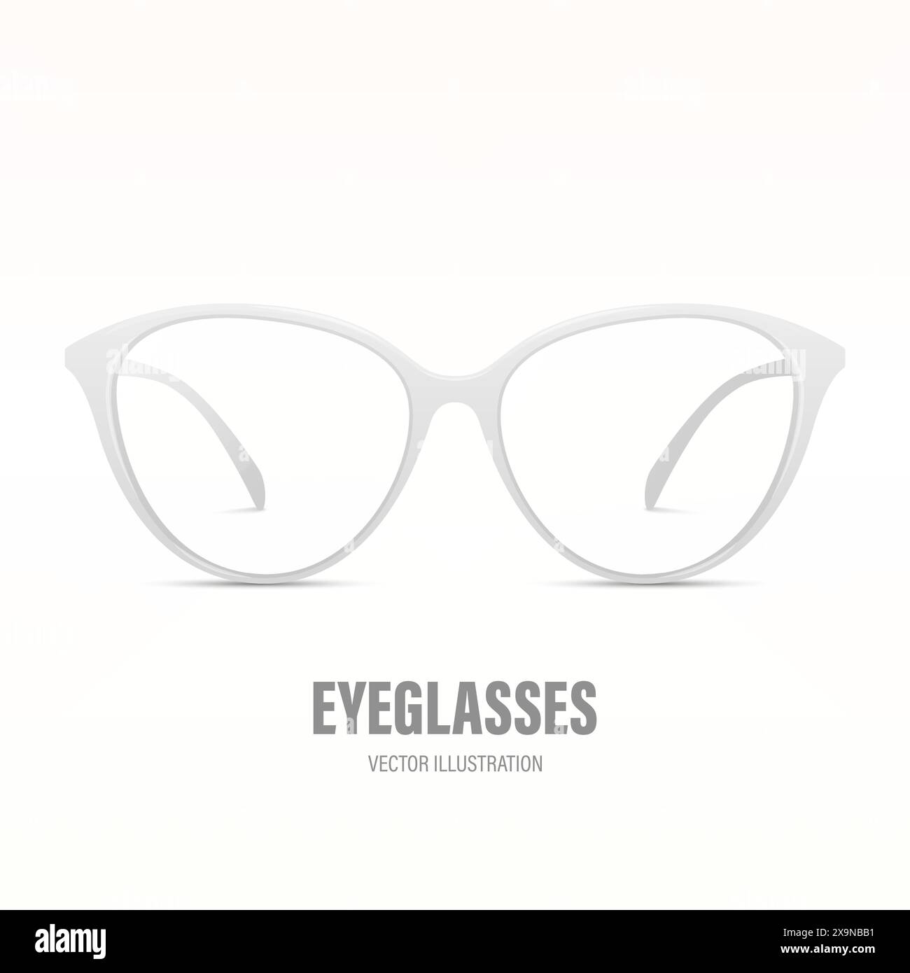 Vector 3d Realistic White Round Frame Glasses Isolated. Sunglasses ...