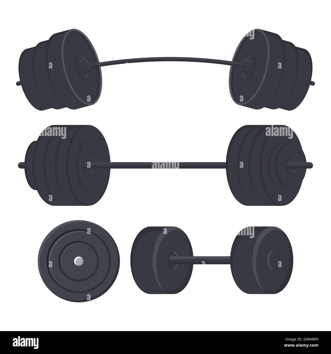 Curved barbell Stock Vector Images - Alamy