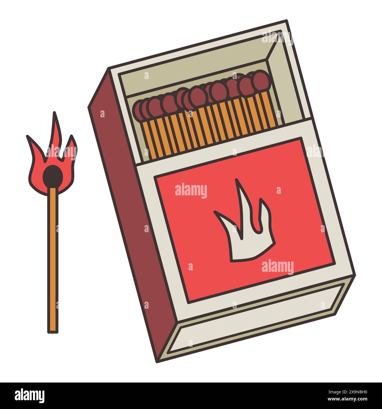 Vector Opened Brown Matches Stock Vector Image & Art - Alamy