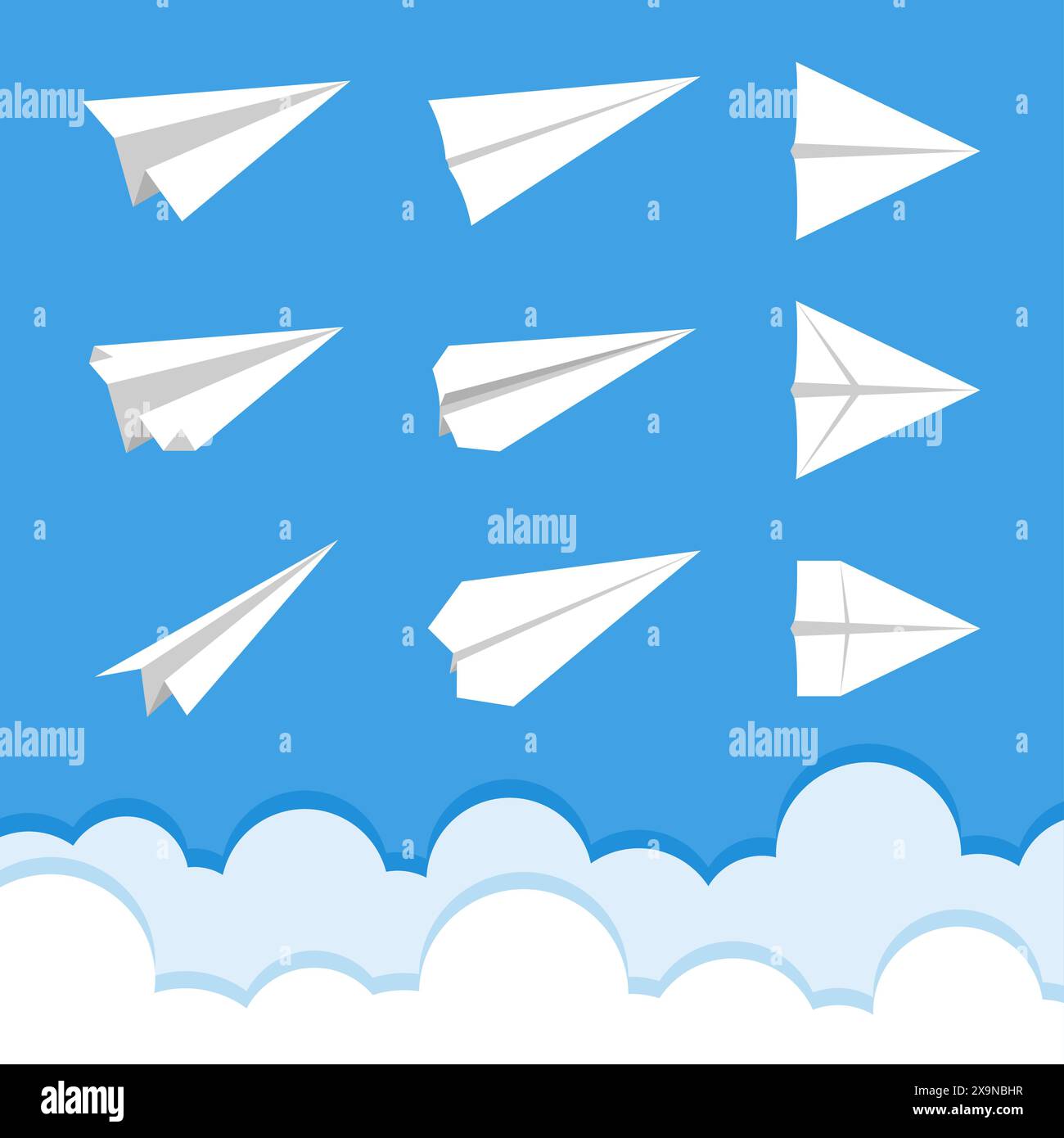 Vector Collection of White Paper Plane Icons. Illustration of Paper ...