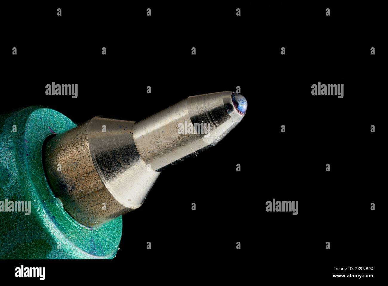 Focus stacked image of a ballpoint pen tip photographed at 4:1 ...