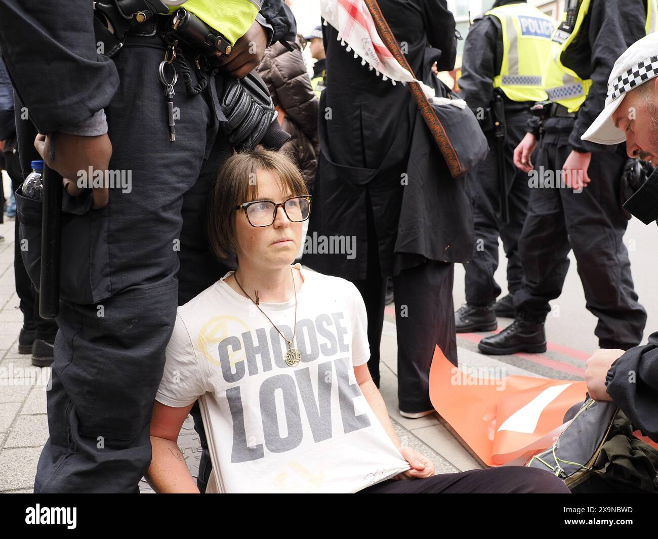 Police arrest Youth Demand protesters, London Waterloo, 01/06/24 Stock ...