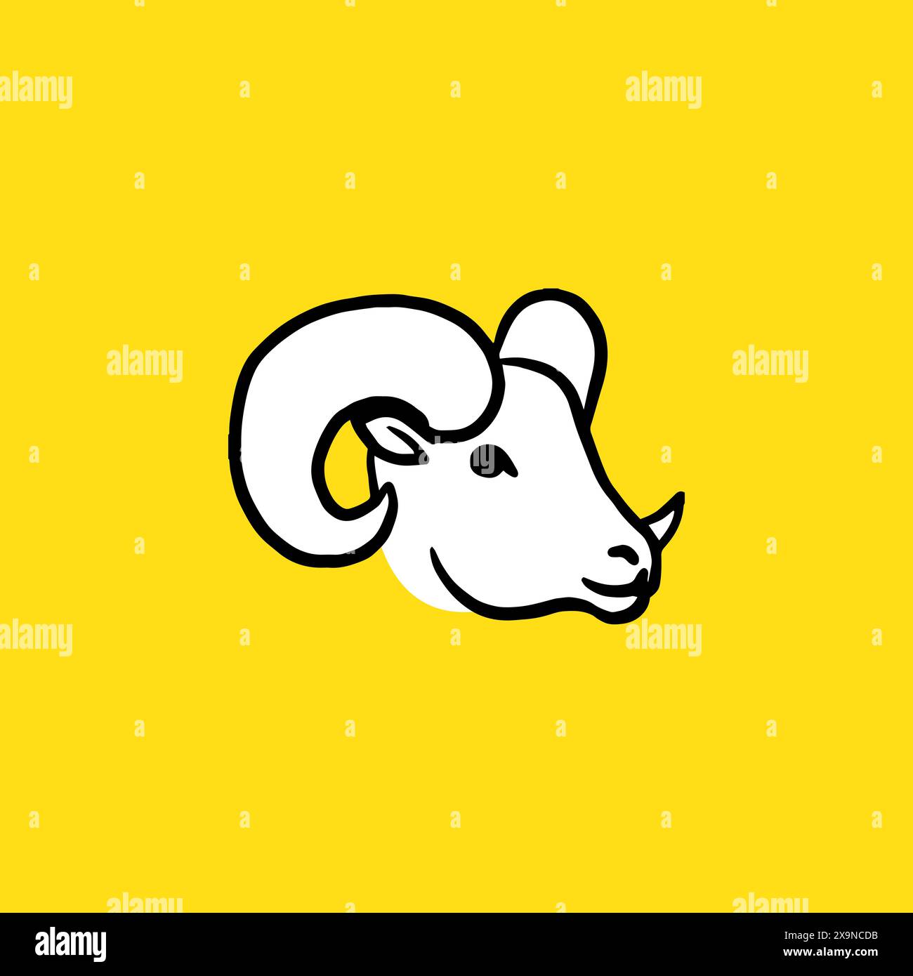 Vintage Sheep Head. Sketh and Drawing Style - Vector. Eid al-Adha ...