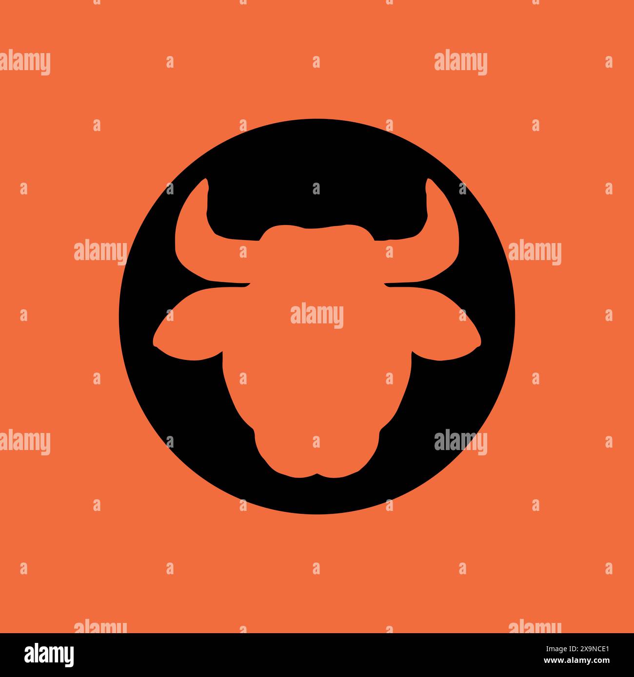Cow Head From Front. Iconic Style. Vector Stock Vector Image & Art - Alamy