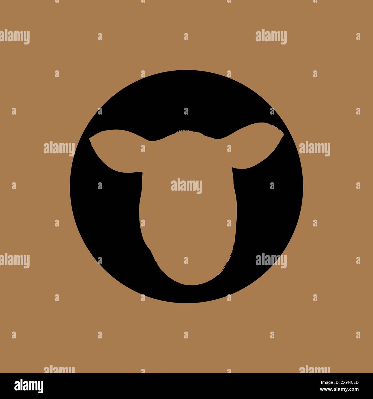 Sheep Head From Front. Silhouette Style. Vector Stock Vector Image ...