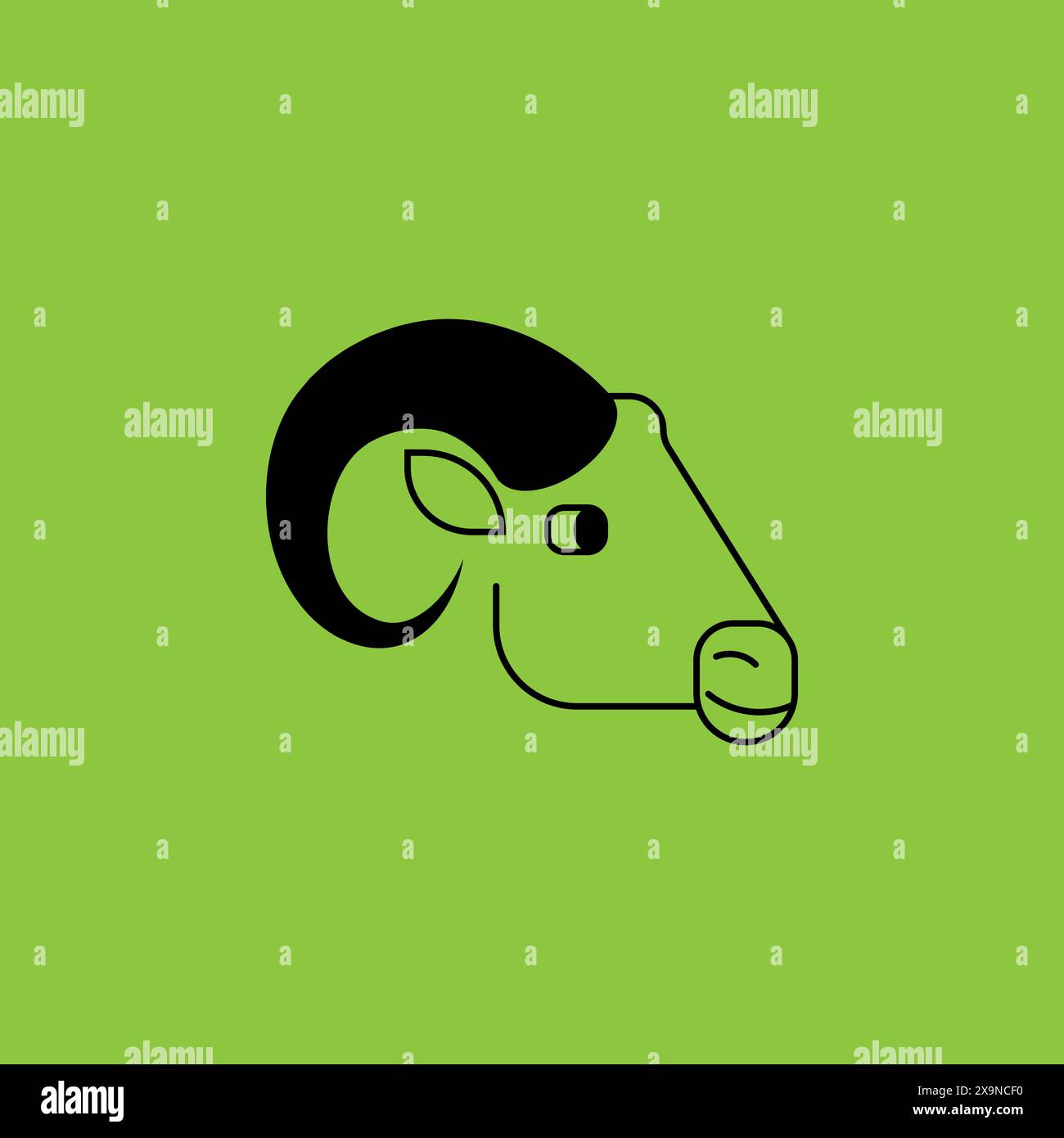 Sheep Head. Iconic Style. Vector Stock Vector Image & Art - Alamy