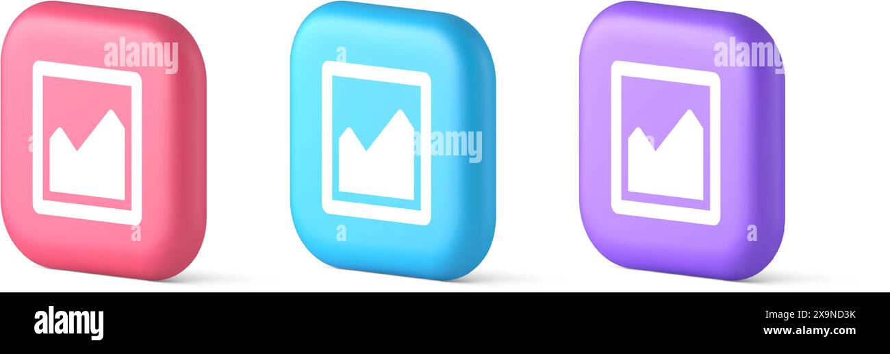 Graph diagram mathematical profit business blue squared button 3d ...