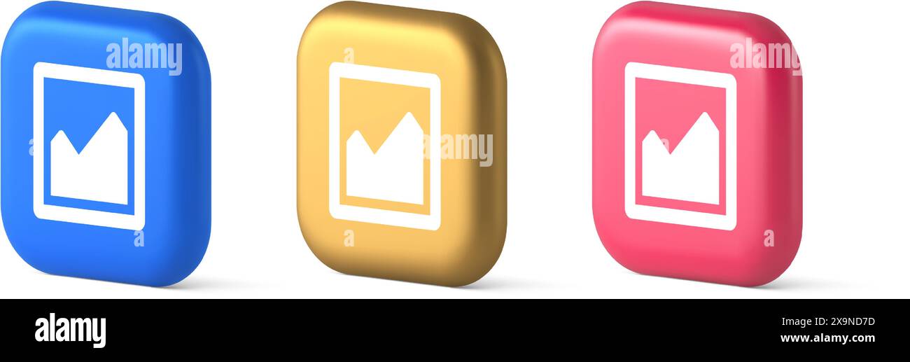 Graph diagram mathematical profit business blue squared button 3d ...