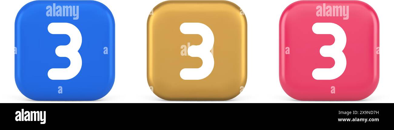 Three number button internet communication texting message character 3d ...