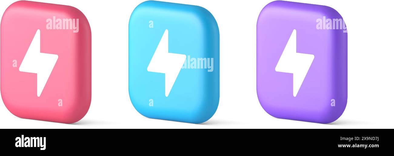 Charge power lightning button electricity thunderbolt arrow 3d ...