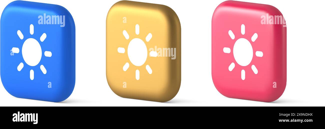 Brightness button sun light warm cold contrast digital interface 3d ...