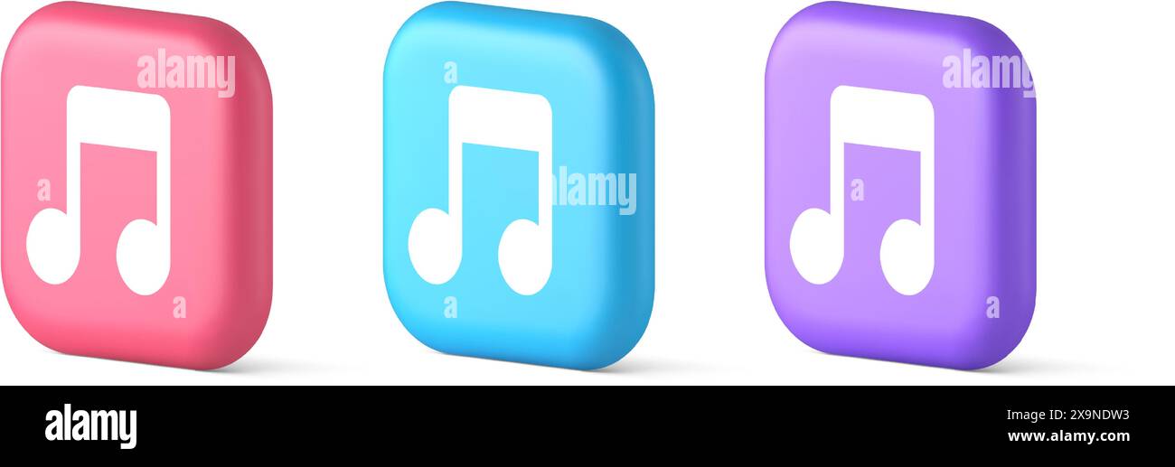 Music note audio sound button audio sound listening production 3d ...