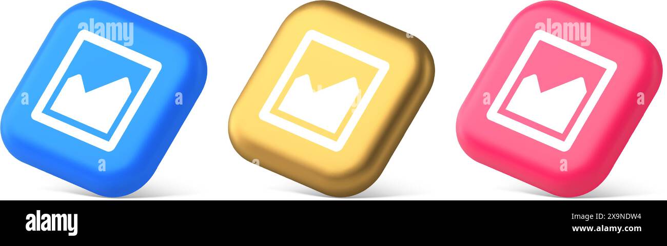 Graph diagram mathematical profit business blue squared button 3d ...