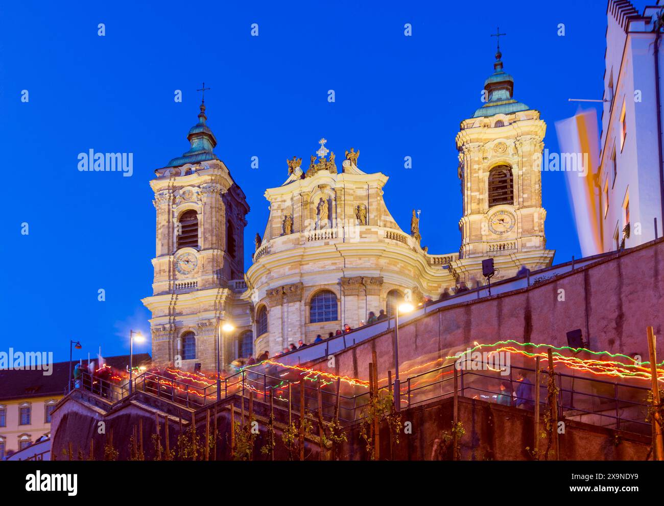 Basilica of St. Martin, people at Candlelight procession at the eve of ...