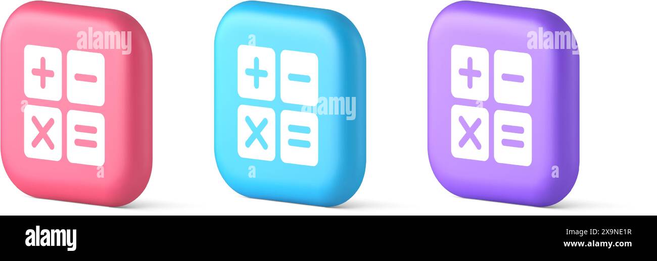 Calculator math counting button accounting balance checking mathematics financial keyboard 3d ...