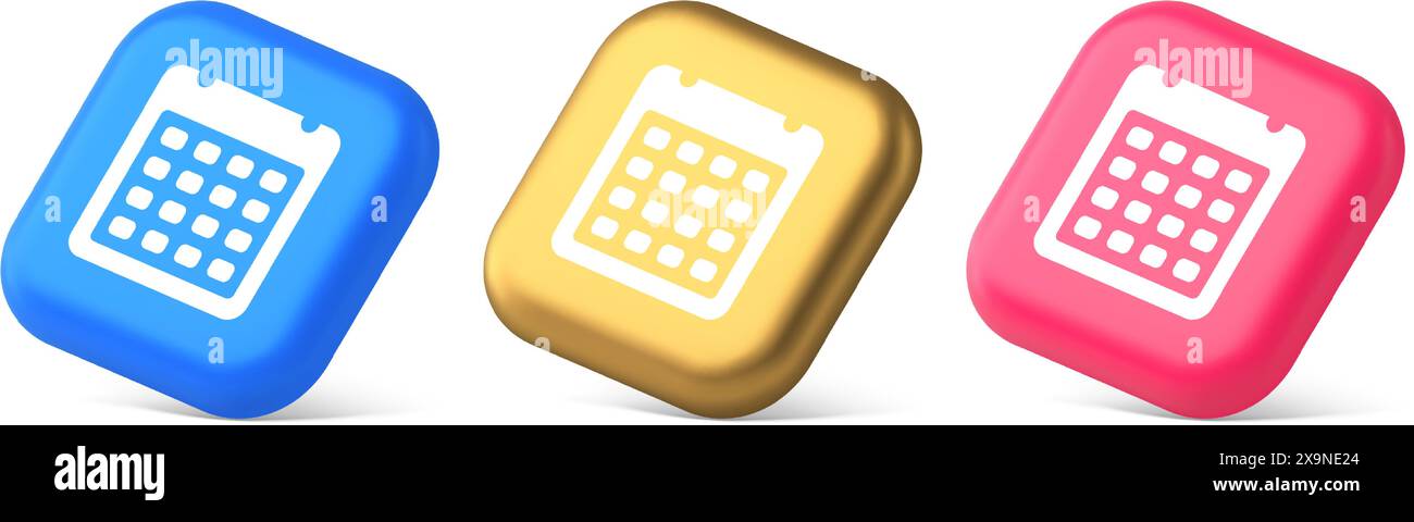 Square application button calendar Stock Vector Images - Alamy