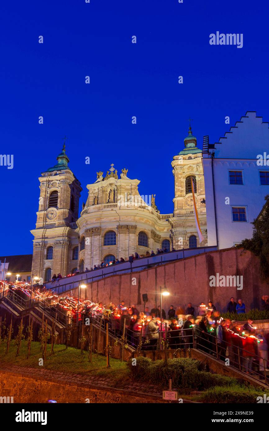 Basilica of St. Martin, people at Candlelight procession at the eve of ...
