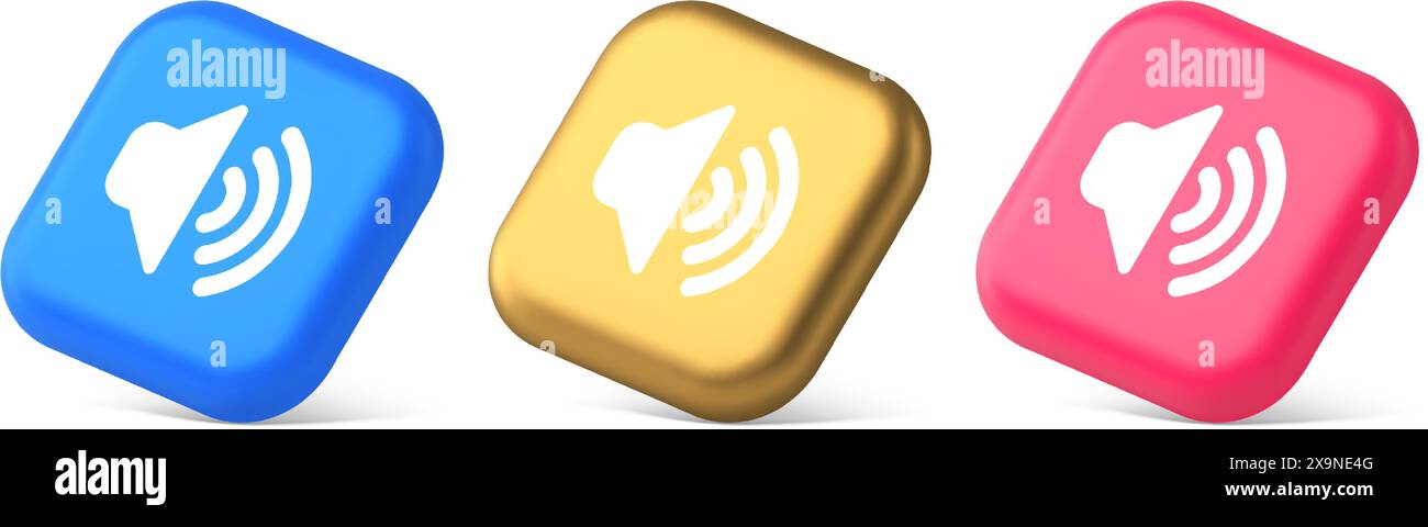 Volume sound button speaker acoustic level noise wave control 3d ...