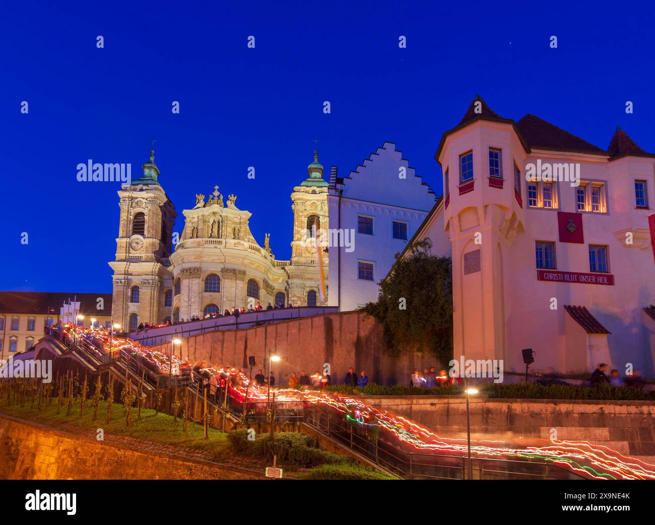 Basilica of St. Martin, people at Candlelight procession at the eve of ...